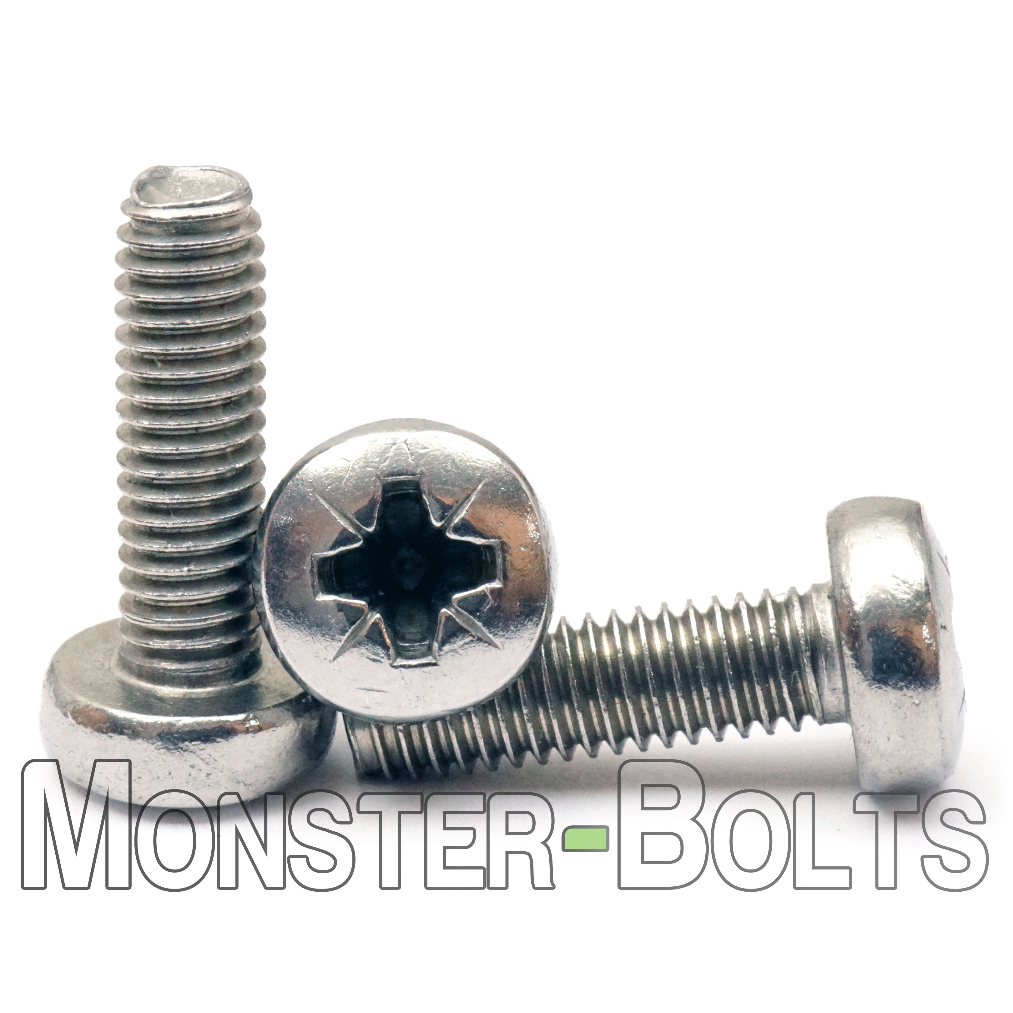 M6-1.0 Pan PZ 7500 C Screws for Metal – A2 Stainless | Monster Bolts