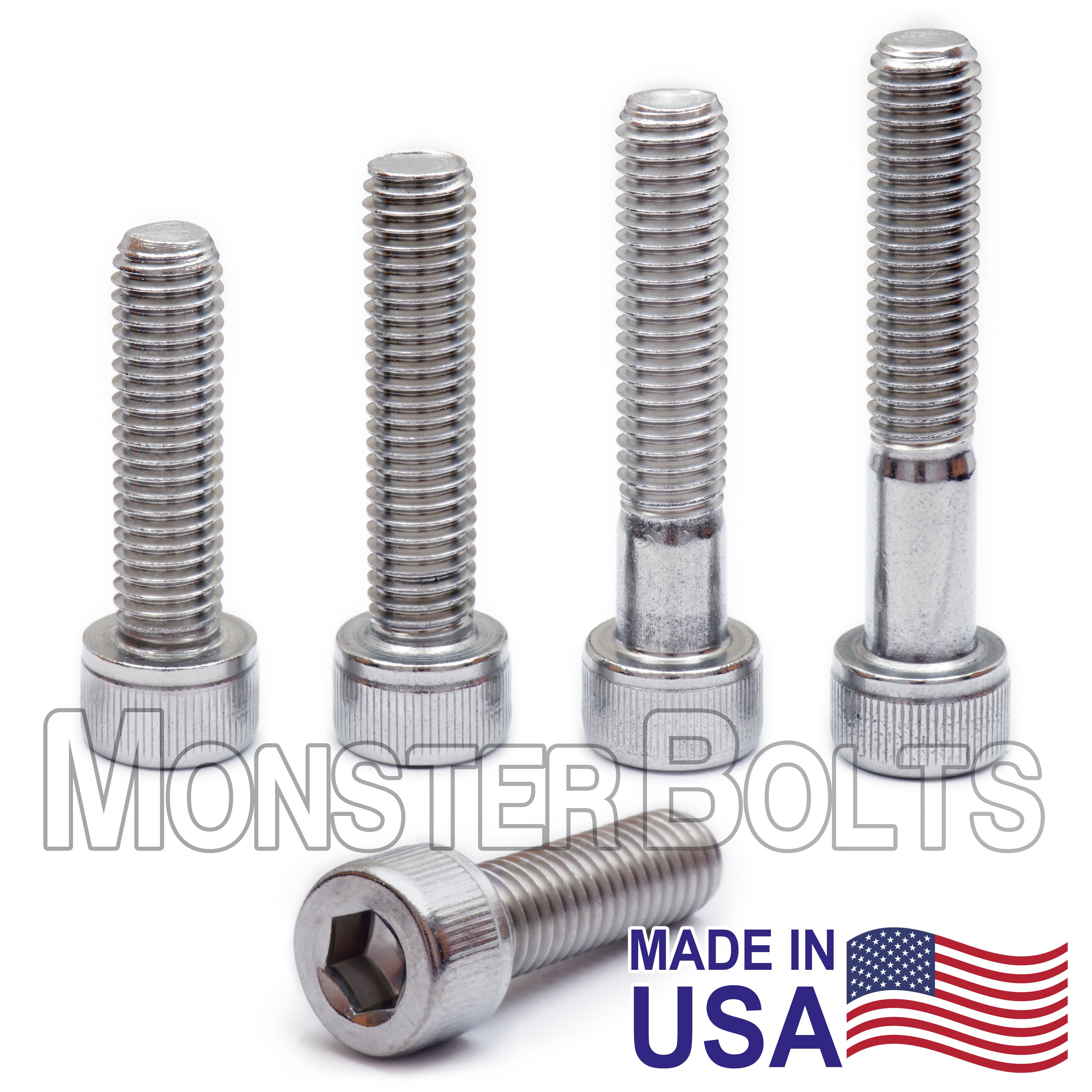 1/2"-13 USA Socket Head Cap Screws – 18-8 Stainless | Monster Bolts