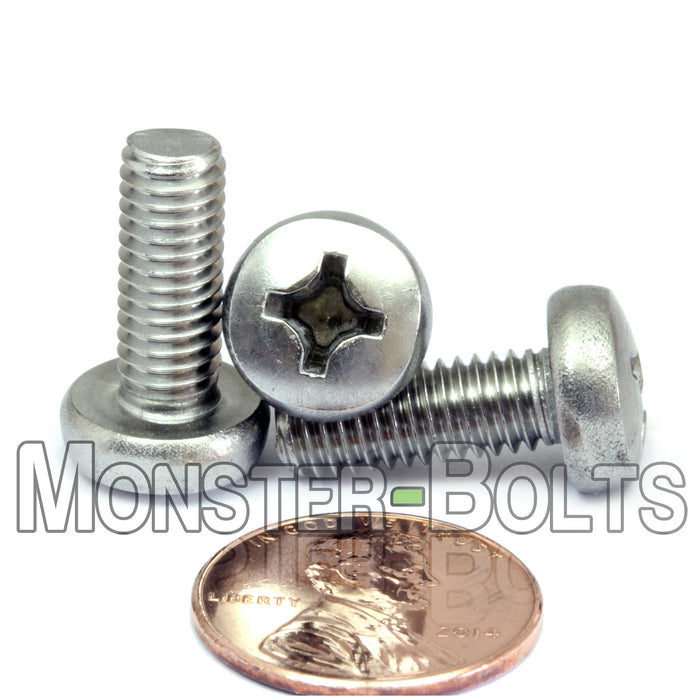 M6 Phillips Pan Head Machine screws, Stainless Steel DIN 7985A Coarse