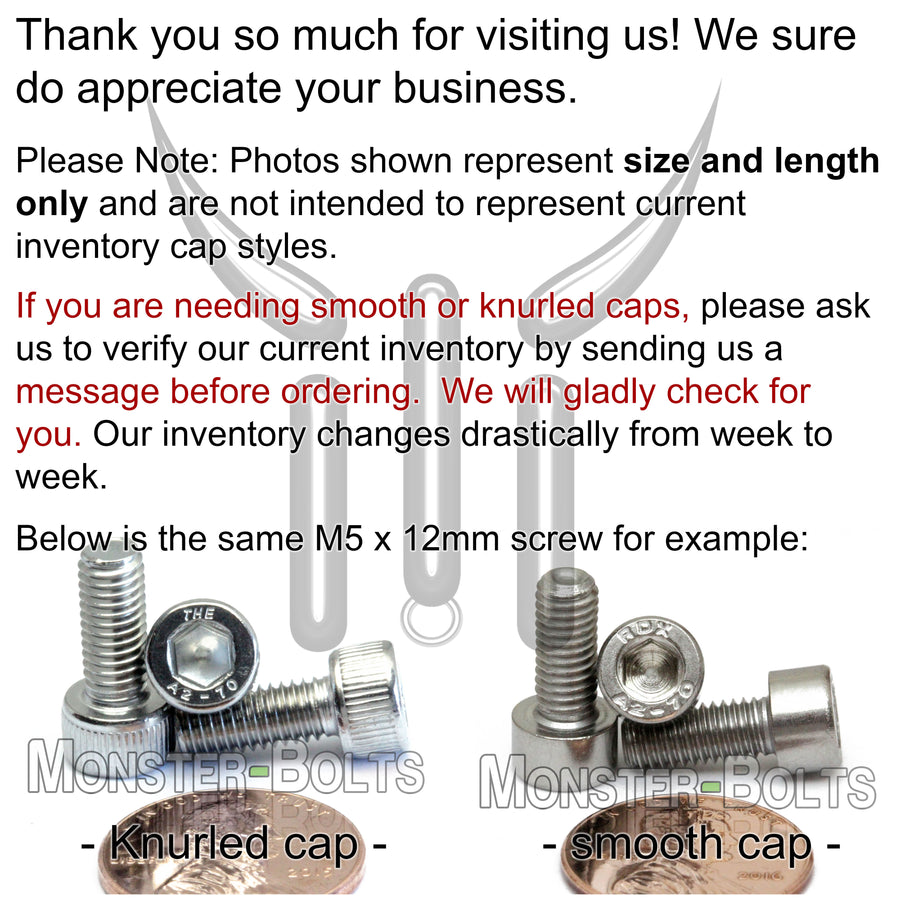 M3 Socket Head Cap screws, Stainless Steel A2 (18-8)