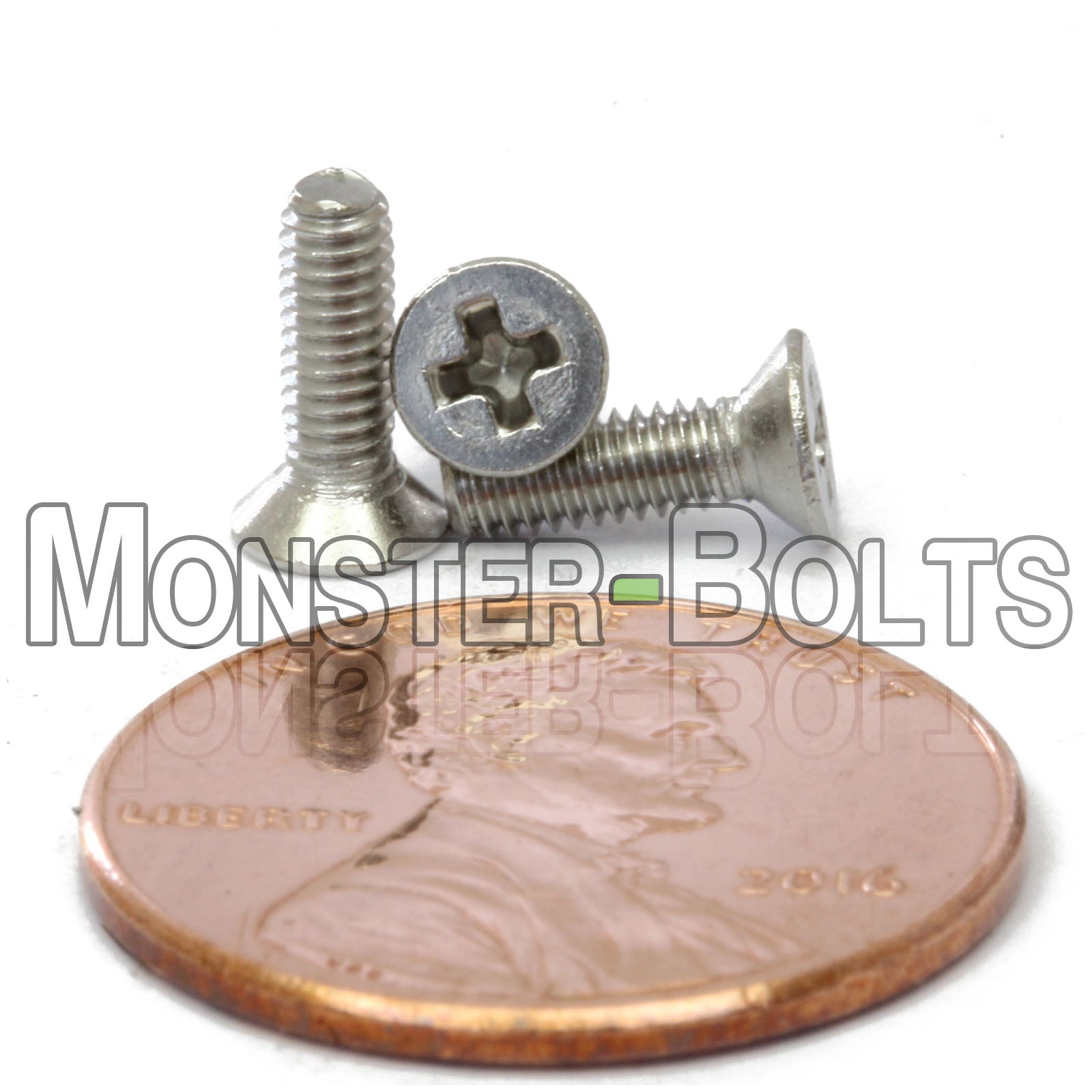 M2.5 Phillips Flat Head Machine screws, Stainless Steel DIN 965 Coarse